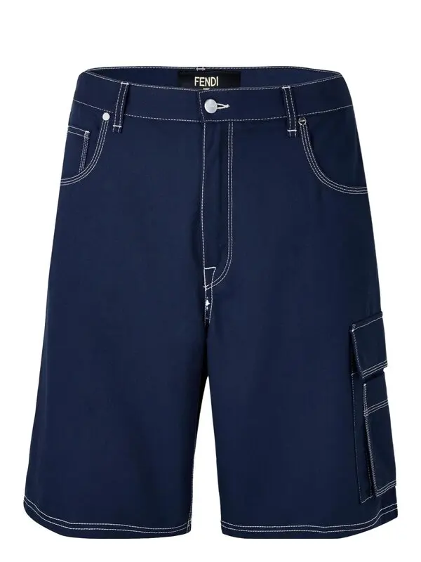 Fendi Stitch Cargo Shorts - Black
