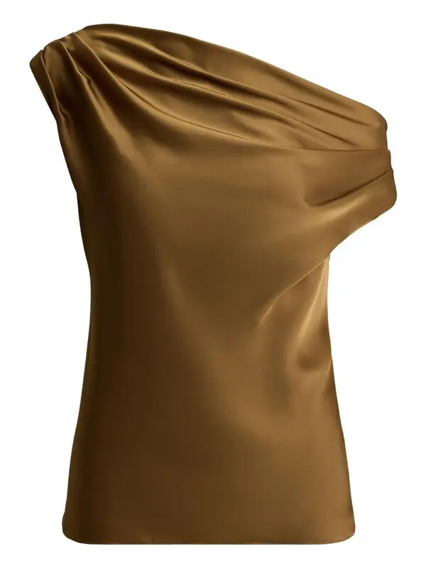 Ralph Lauren One Shoulder Draped Blouse - No