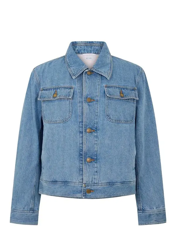 Thom Browne Cropped Denim Trucker Jacket - No