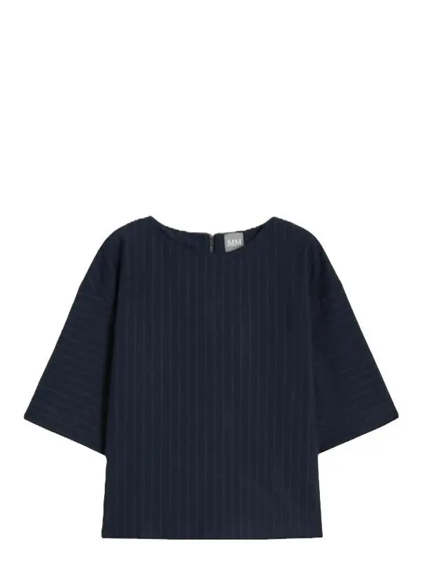Max Mara Pinstripe Short-sleeved Top - Black