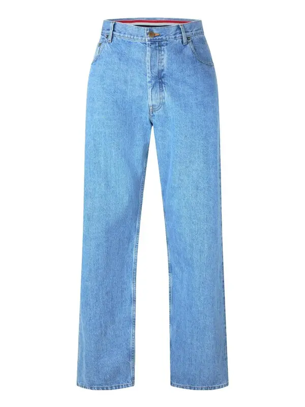 Thom Browne High-rise Wide-leg Jeans - Blue