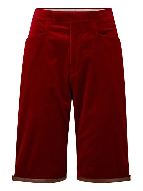 Gucci Slim-fit Velvet Shorts - Red