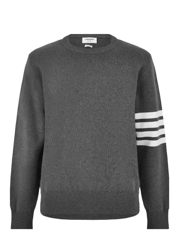 Thom Browne Pullover With Four Bar Detail - Black