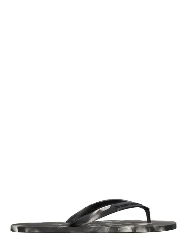 CHRISTIAN LOUBOUTIN Marble Effect Rubber Flip-flop Sandals - Black