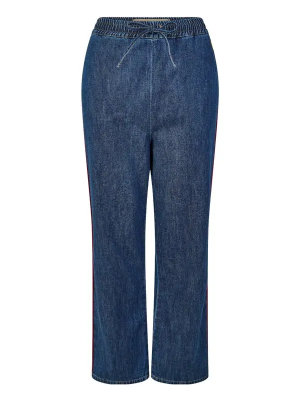 Valentino Garavani Drawstring Denim Ankle Trousers - Blue
