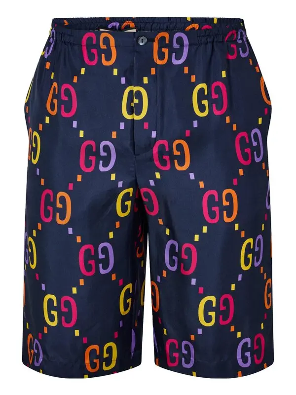 Gucci Monogrammed Slim-fit Shorts - Black