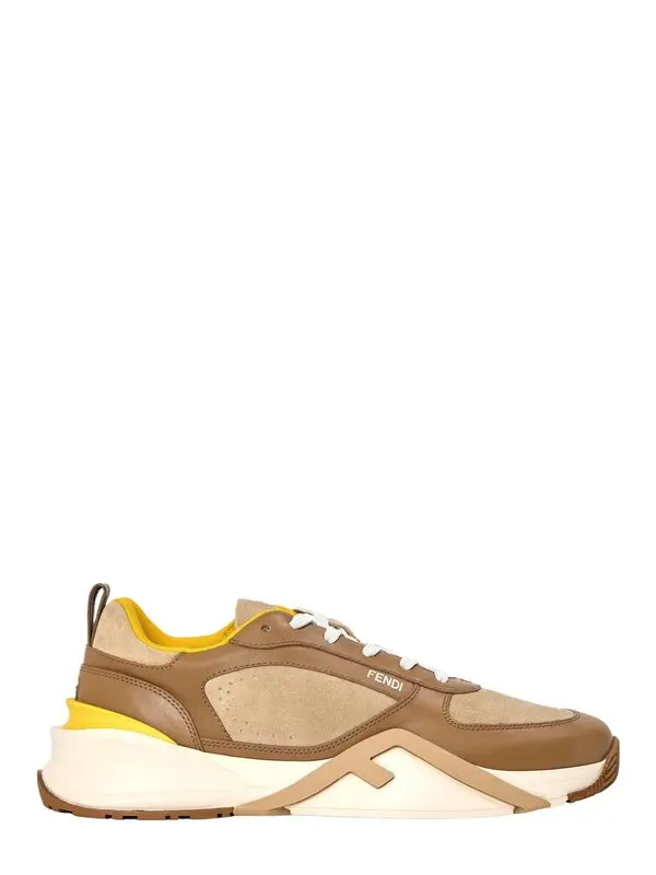 Fendi Color Blocked Low Top Trainers - Multicolor