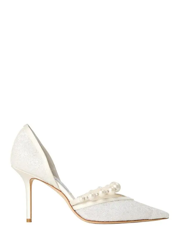 JIMMY CHOO Aurelie 85 Pumps With Pearl And Crystal Embellishments - No