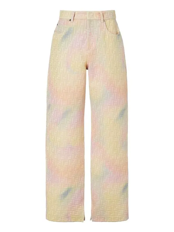 Fendi Fantastic Future High-waisted Wide Leg Jeans - Multi-color