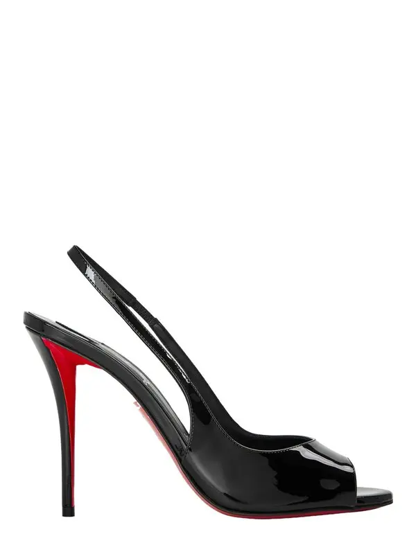 CHRISTIAN LOUBOUTIN Patent Leather Peep-toe Slingback Pumps - Black
