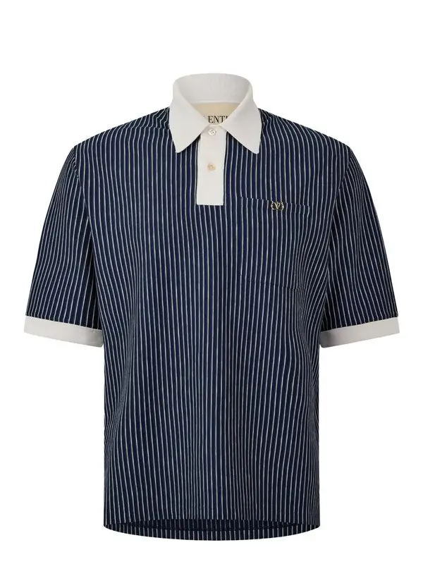 Valentino Garavani Vertical Pinstripe Polo Shirt - No