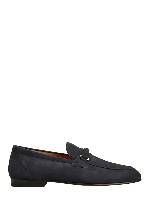 TOD'S Round Toe Loafers With Decorative Beads - Blue