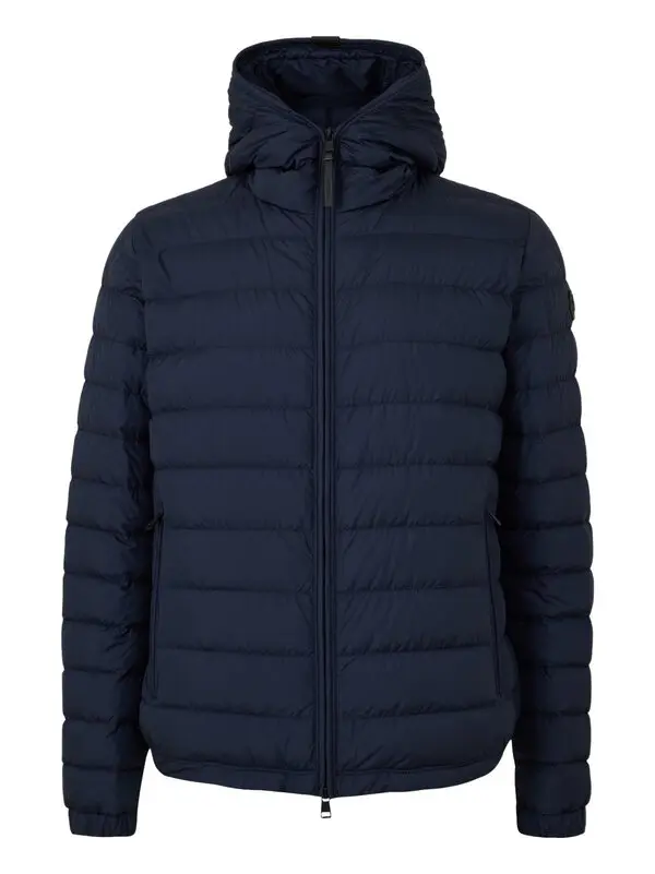 Moncler Hooded Horizontal-quilted Lightweight Down Jacket - Navy