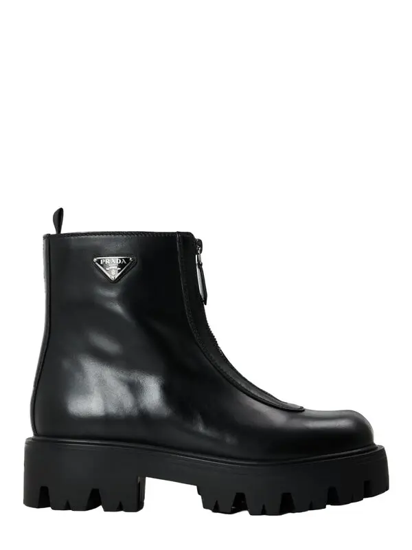Prada Zip-up Ankle Boots - Black