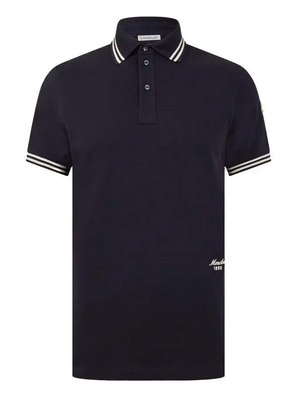Moncler Short-sleeve Pique Polo Shirt - Black