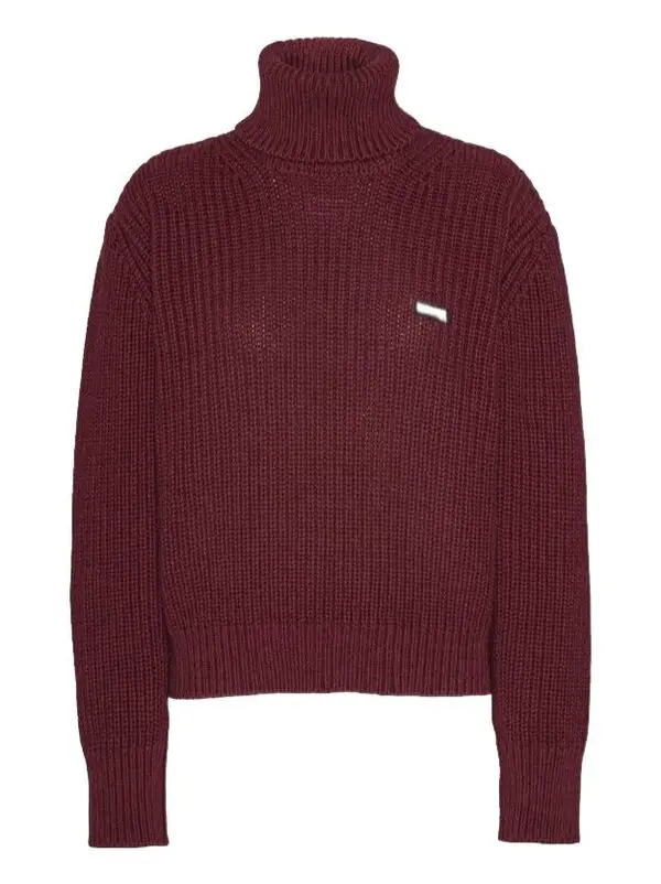ROTATE BY BIRGER CHRISTENSEN High Neck Logo Patch Sweater - Red