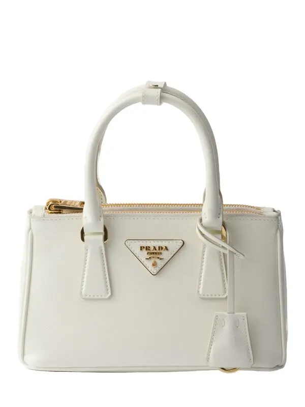 Prada Galleria Patent Saffiano Leather Mini Bag - White