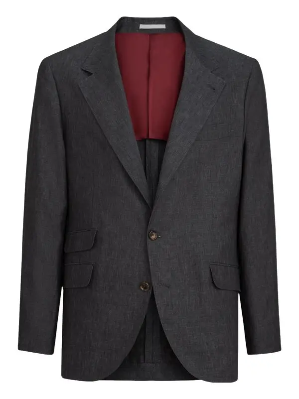 Brunello Cucinelli Délave Linen Blazer - Anthracite