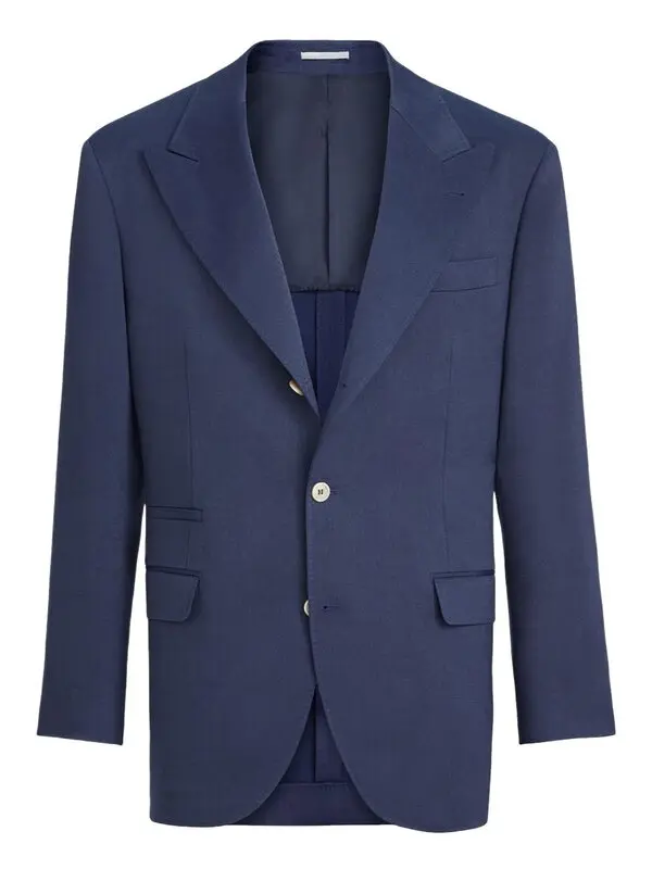 Brunello Cucinelli Peak-lapels Blazer - Blue