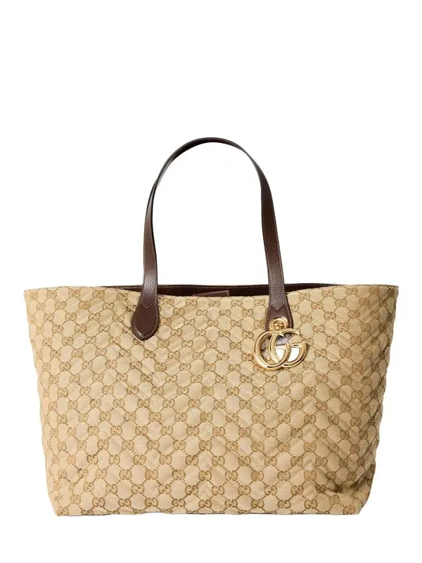 Gucci Monogrammed Canvas Tote Bag - No