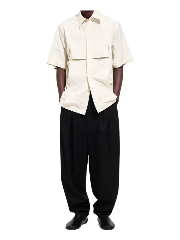 Bottega Veneta Macro Intreccio Cotton Shirt - Parchment