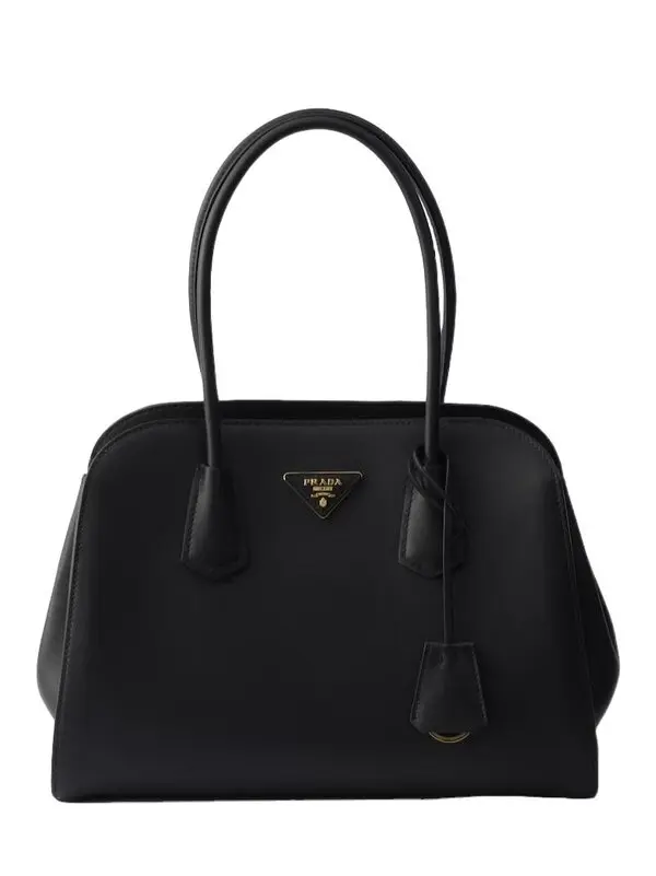 Prada Medium Leather Tote Bag - Black
