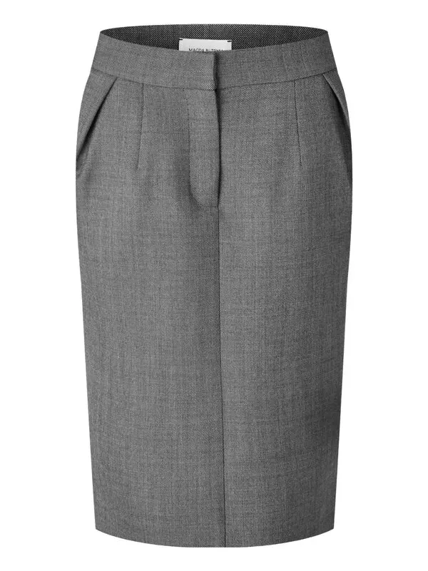 Magda Butrym Fine Check High-waisted Pencil Skirt - Grey