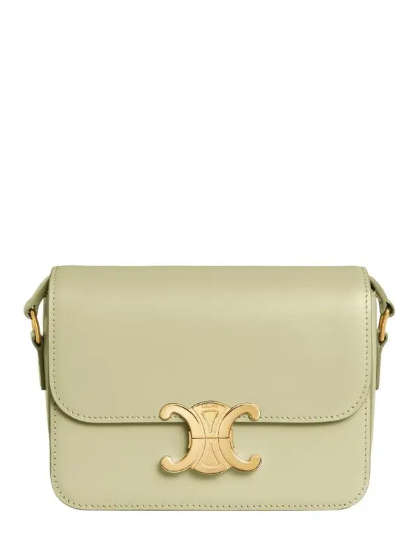 Celine Teen Triomphe Bag In Shiny Calfskin - Green