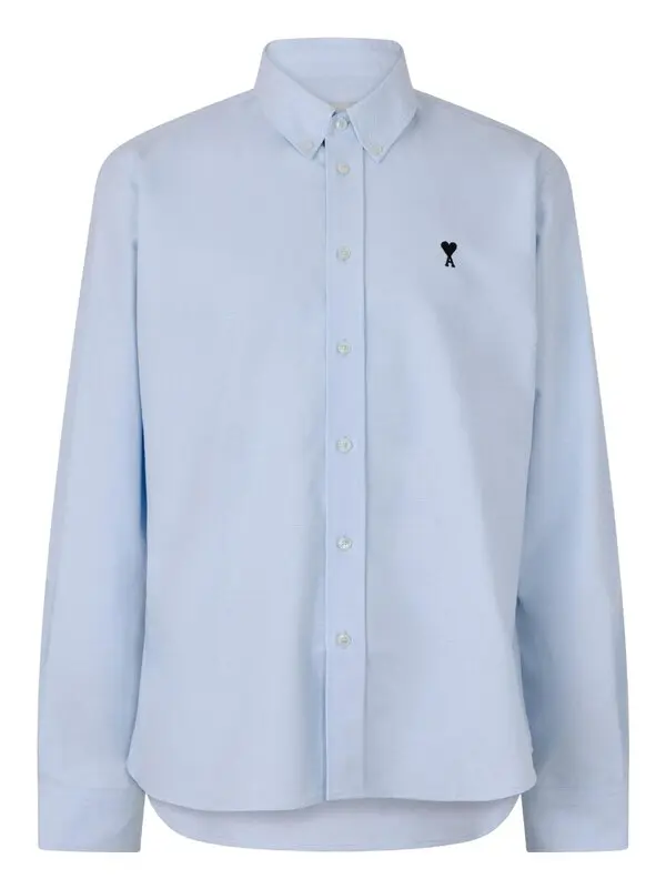 AMI Paris Lapel Long-sleeve Shirt - Light Blue
