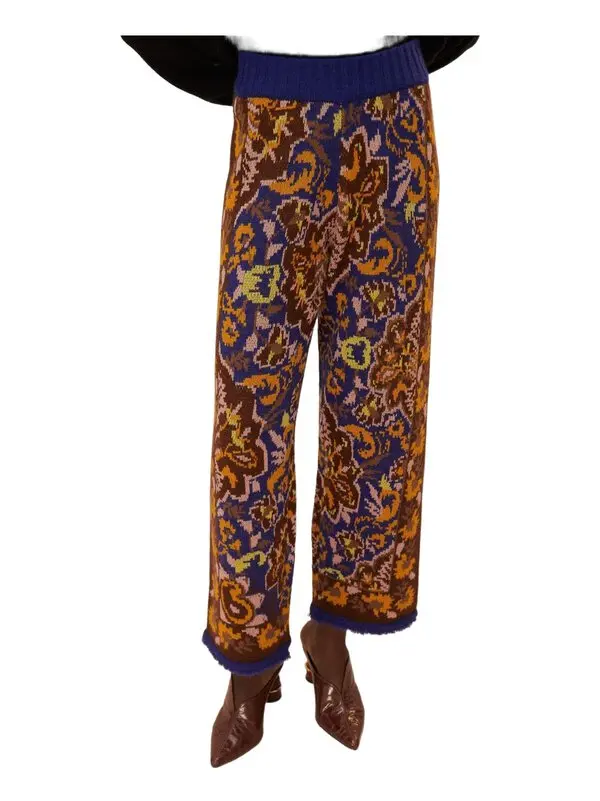 Farm Rio Printed Knitted Pants - Brown