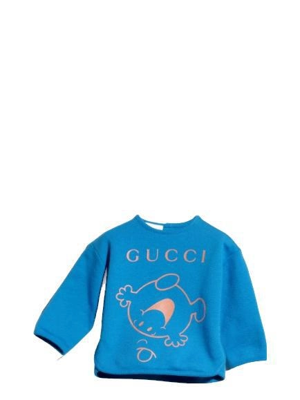 Gucci Cotton Sweatshirt With Character Print - Light Blue