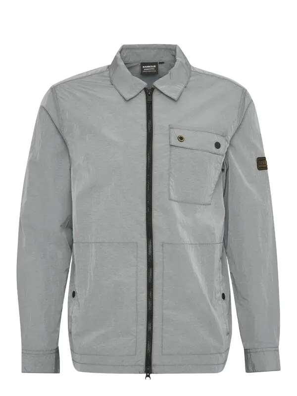 Barbour Long-sleeved Casual Jacket With Zip Up And Flip Pockets - Grey