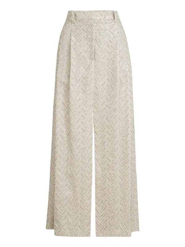 Brunello Cucinelli Chevron Maxi Skirt - Nude