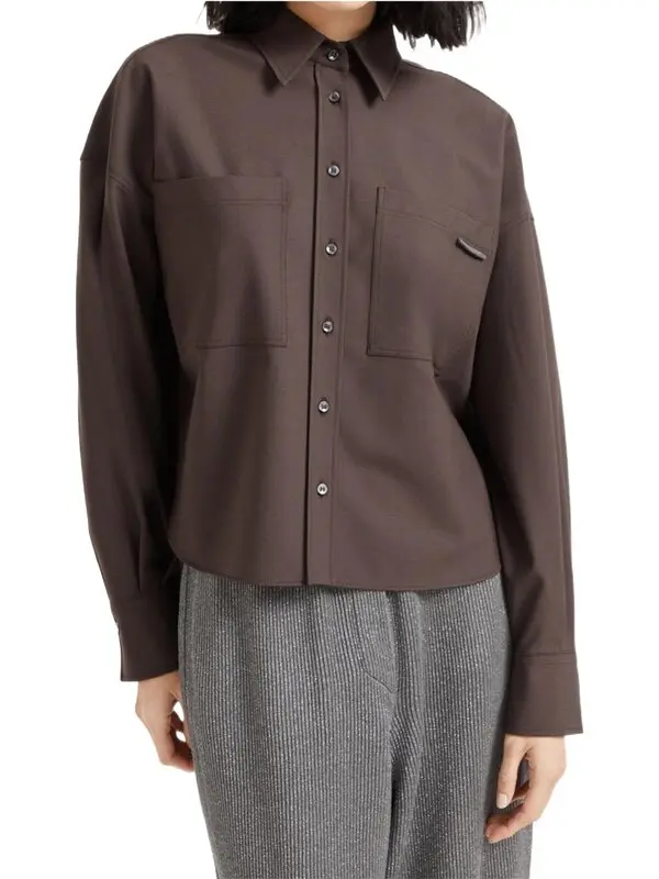 Brunello Cucinelli Embellished Button-up Shirt - Cocoa