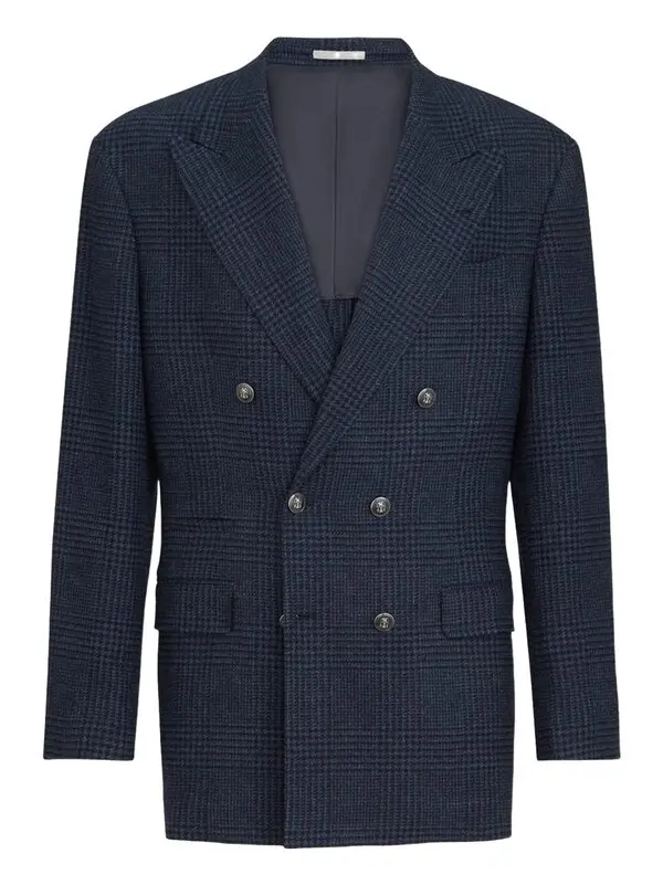 Brunello Cucinelli Peaked-lapel Double-breasted Blazer - Blue