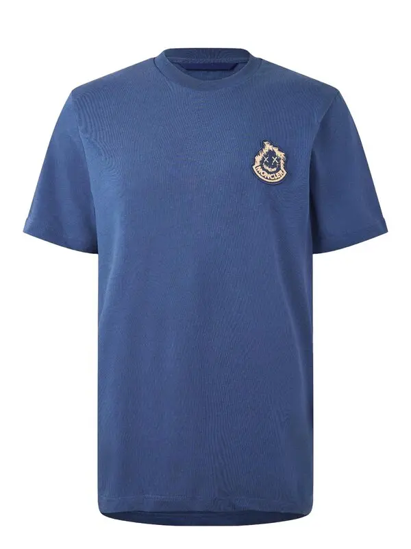 Moncler Printed Logo T-shirt - Blue