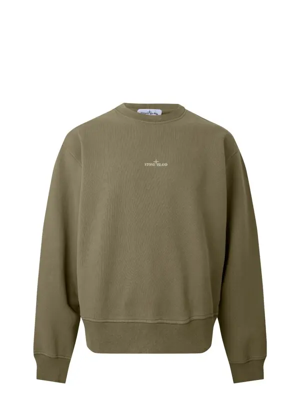 Stone Island Khaki Crewneck Loose Sweatshirt - Green