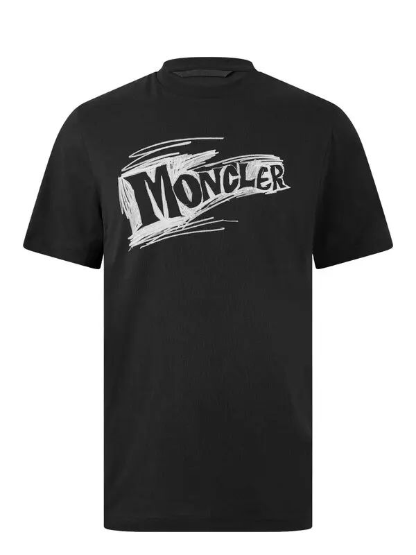Moncler Printed Logo T-shirt - Black