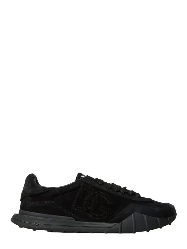 Dolce & Gabbana All Suede Low-top Sneakers - Black