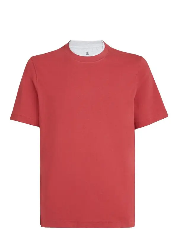 Brunello Cucinelli Crew-neck Layered T-shirt - Brown