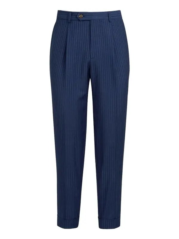 Brunello Cucinelli Pinstriped Tailored Trousers - Blue