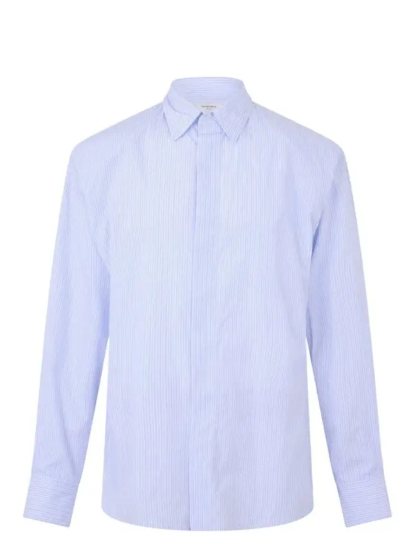 Saint Laurent Long Sleeve Patterned Shirt - Blue
