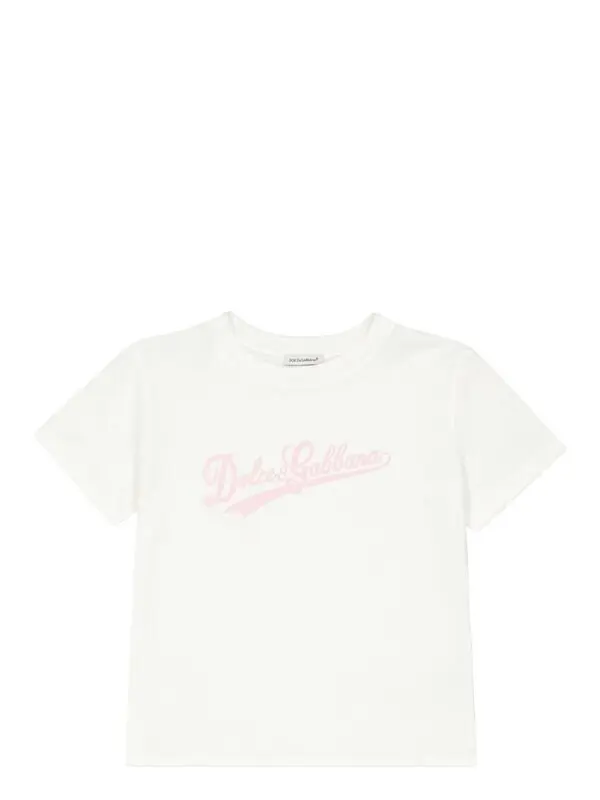 Dolce & Gabbana Crewneck Short-sleeve T-shirt With Cursive Print - No