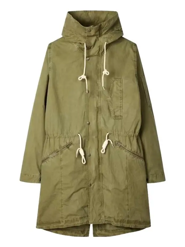 Paul Smith Drawstring Hooded Coat - Khaki