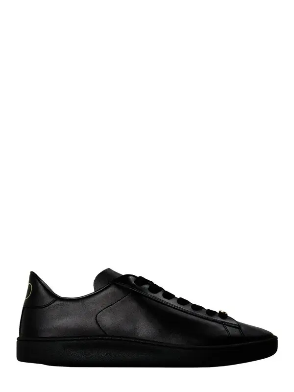 Valentino Garavani Glossy Leather Low-top Sneakers - Black