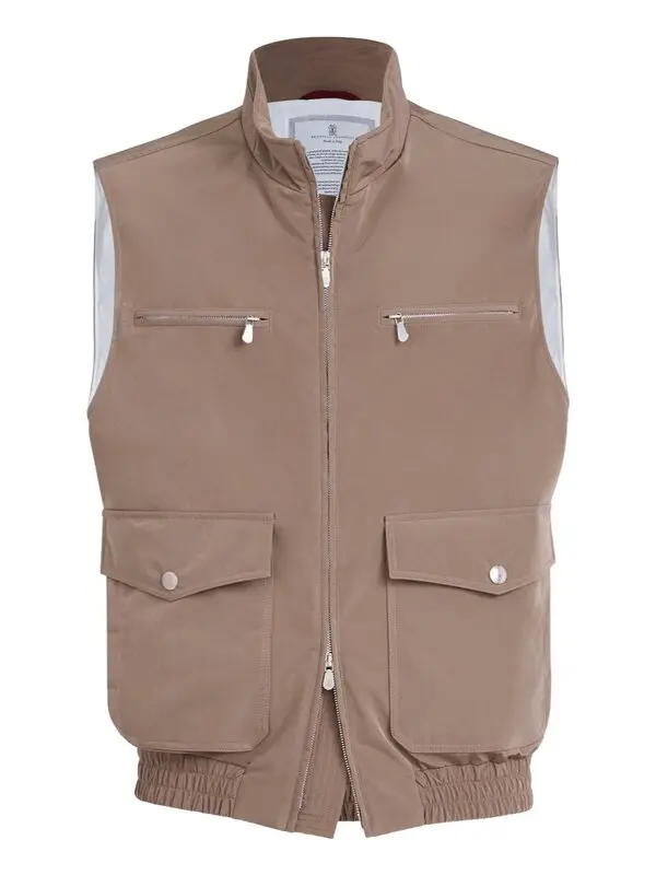 Brunello Cucinelli Padded Zip Vest - Brown