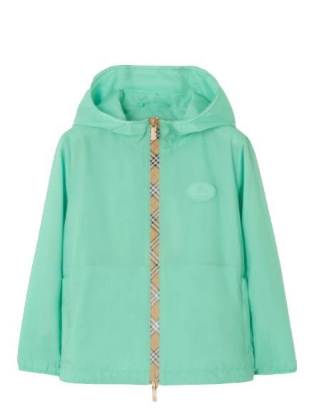 Burberry Checker-tape Hooded Jacket - Light Mint