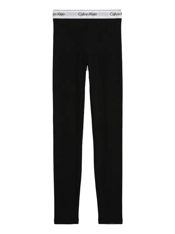 Calvin Klein Vertical Ribbed Stretch Leggings - Black