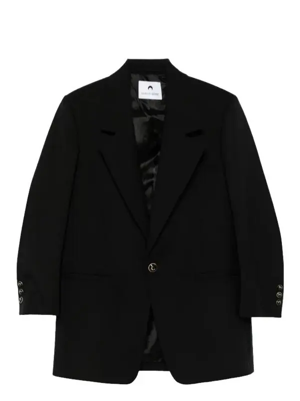MARINE SERRE Twill Suit Jacket - Black