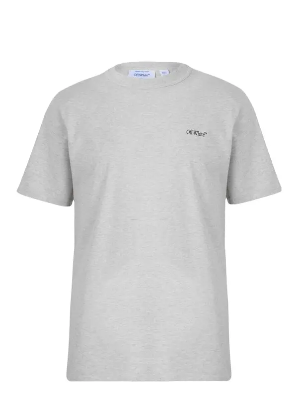 Off-White Light Heather Grey Crew-neck Short-sleeve Tee - White